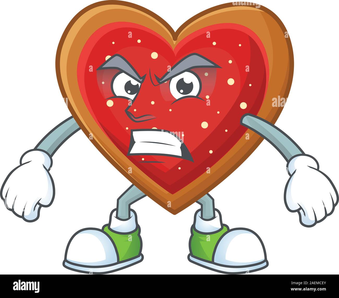 Love cookies cartoon character style with angry face Stock Vector Image ...