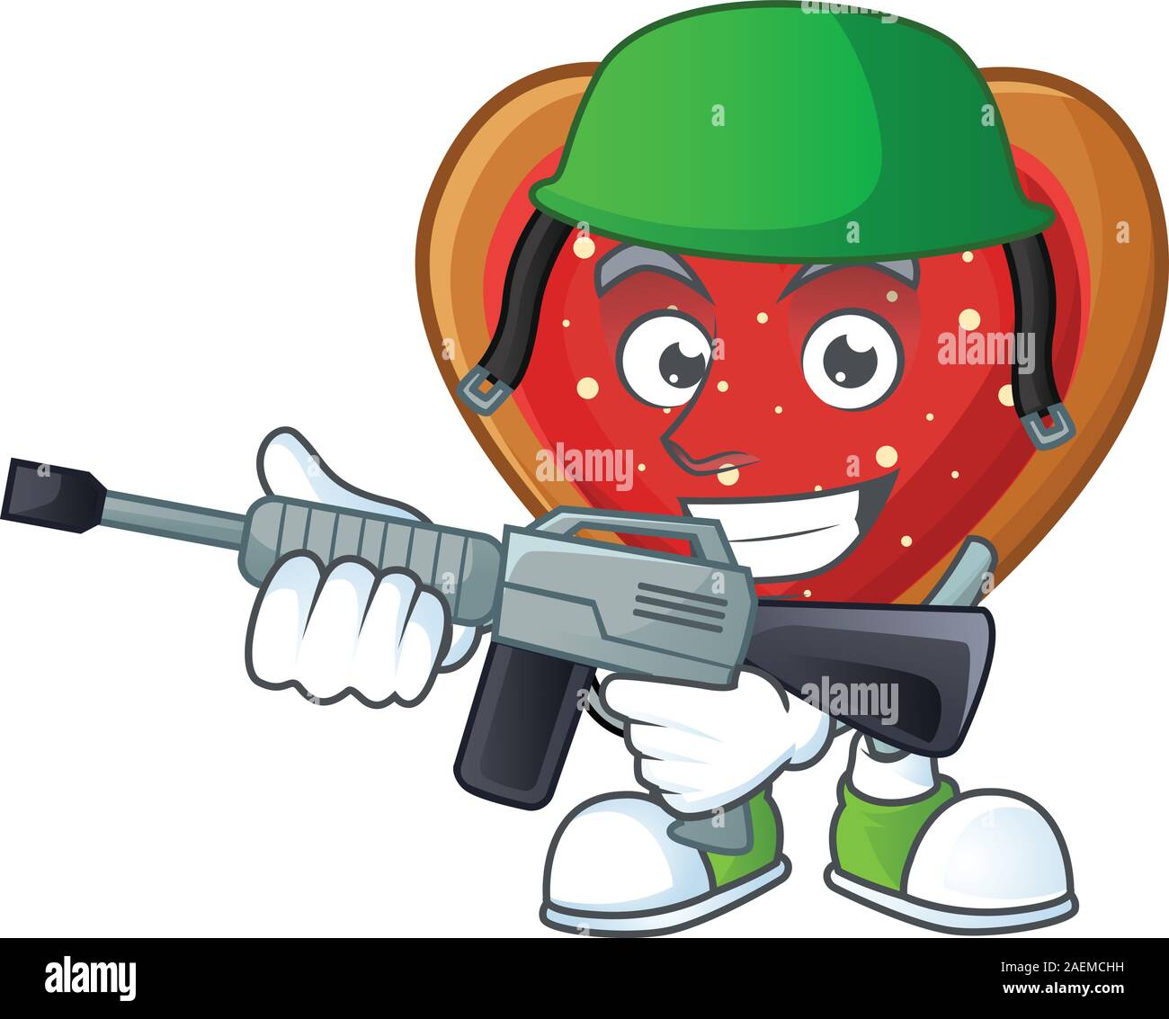 A cartoon style of love cookies Army with machine gun Stock Vector ...