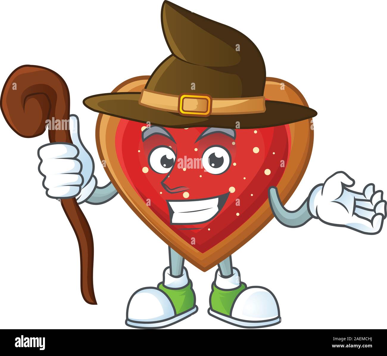 Happy Halloween Witch love cookies cartoon character style Stock Vector ...
