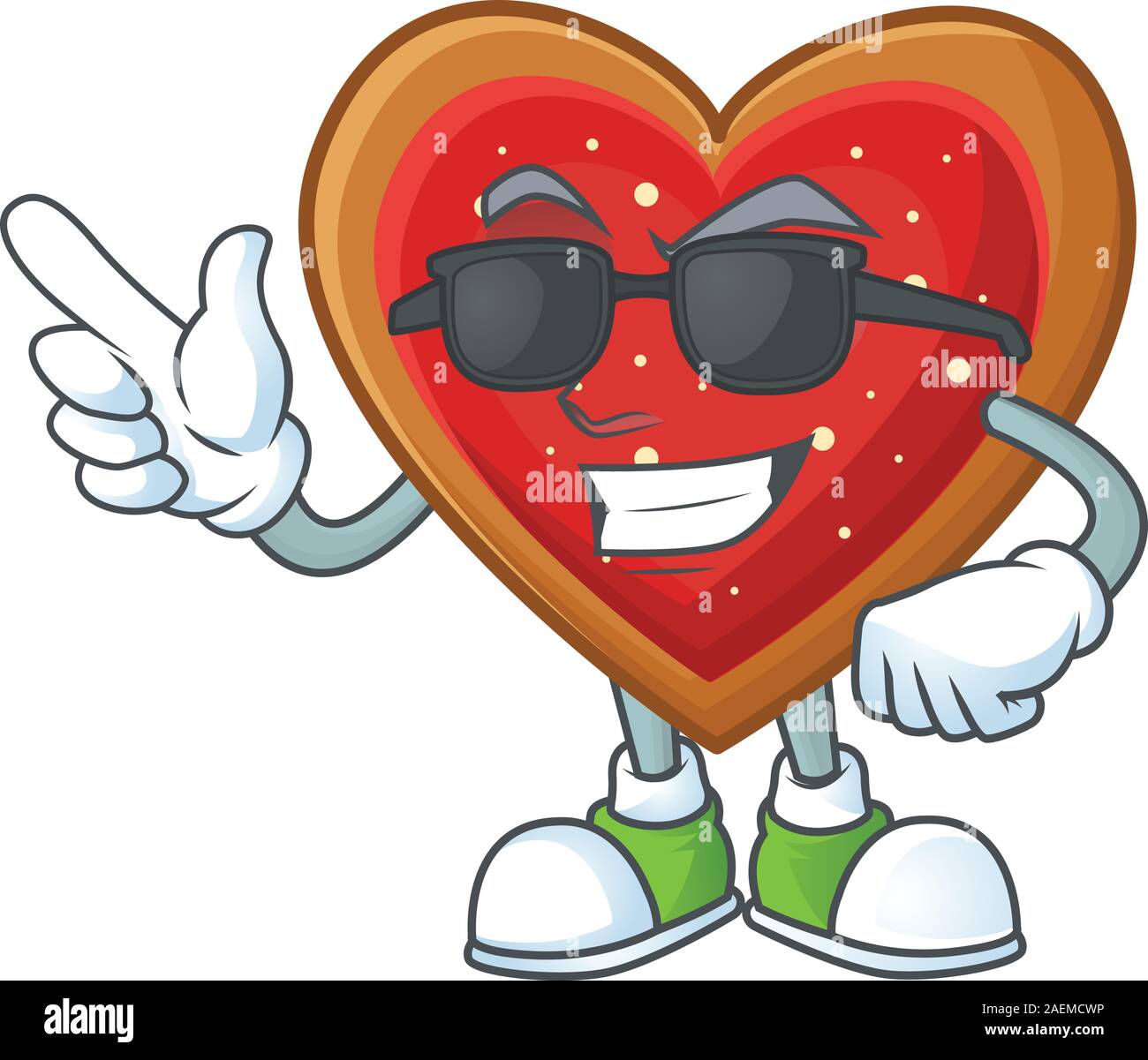 Super cool love cookies character wearing black glasses Stock Vector ...