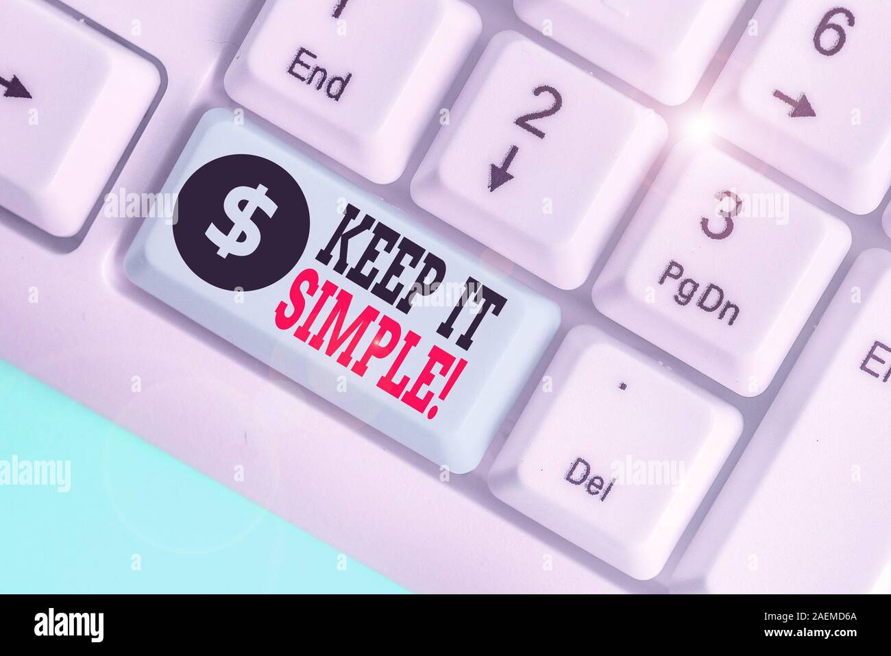 Writing note showing Keep It Simple. Business concept for ask something ...