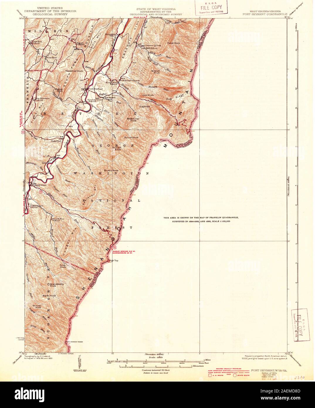 WV Fort Seybert 253530 1924 62500 Stock Photo - Alamy
