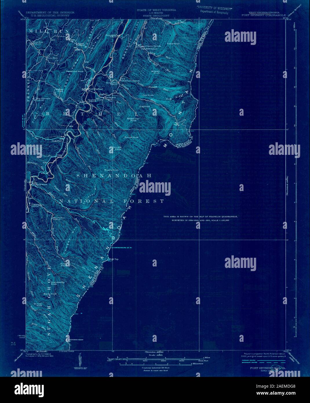 WV Fort Seybert 700720 1924 62500 Inverted Stock Photo - Alamy