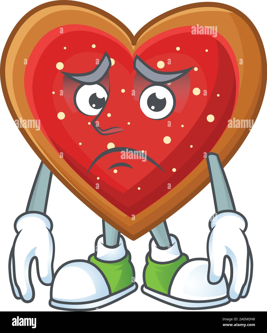 Love cookies Cartoon character showing afraid look face Stock Vector ...