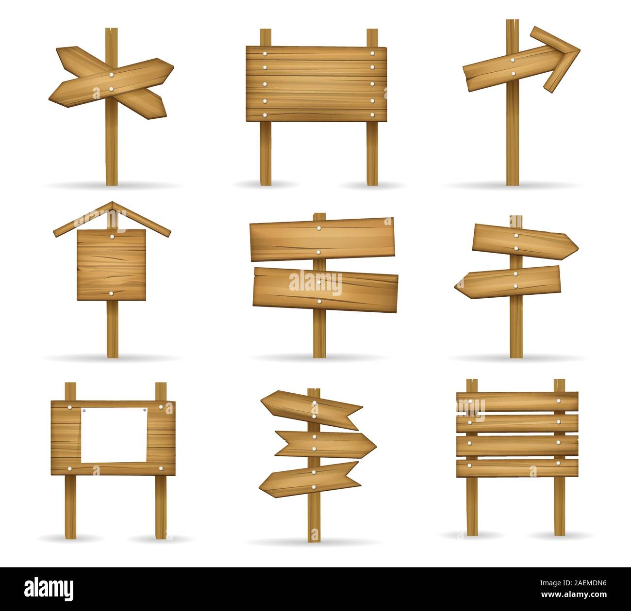 Cartoon wooden signposts Stock Vector Image & Art - Alamy