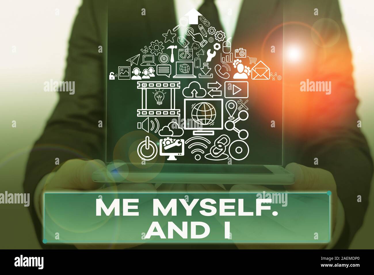 Text sign showing Me Myself And I. Business photo showcasing used by ...