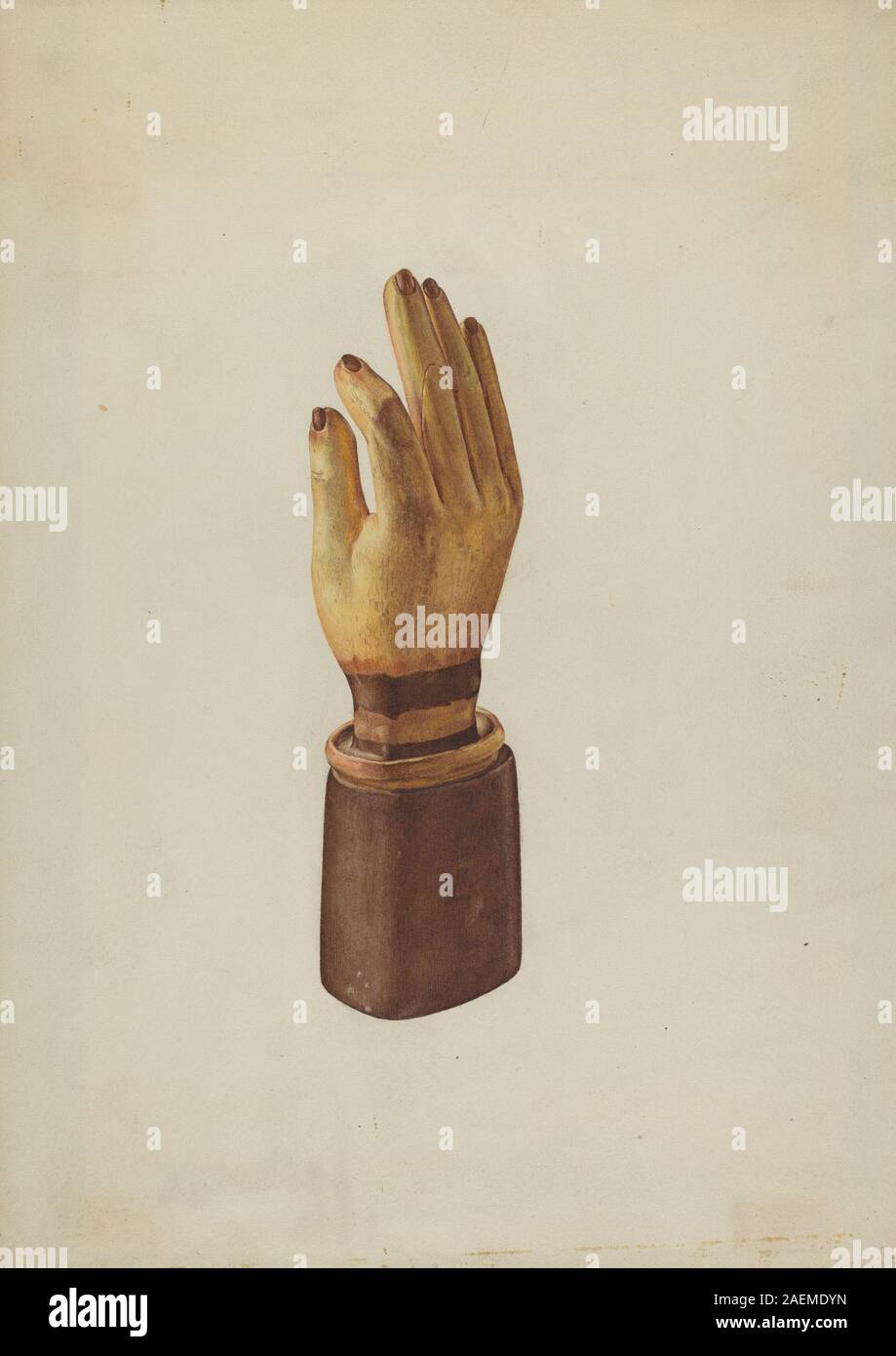 Advertisement by Robert Calvin, circa 1938, showing hand gloves ...