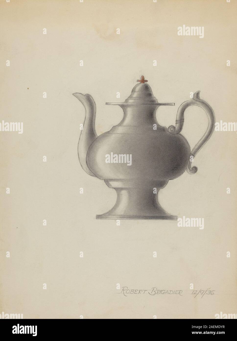 Robert Brigadier, Pewter Teapot, 1936, Pewter Teapot; 1936 date Stock ...