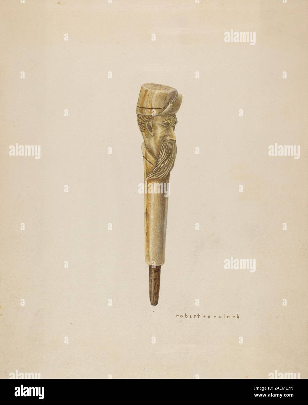 Robert Clark, Cane Head or Handle, 1935-1942, Cane Head or Handle; 1935 ...