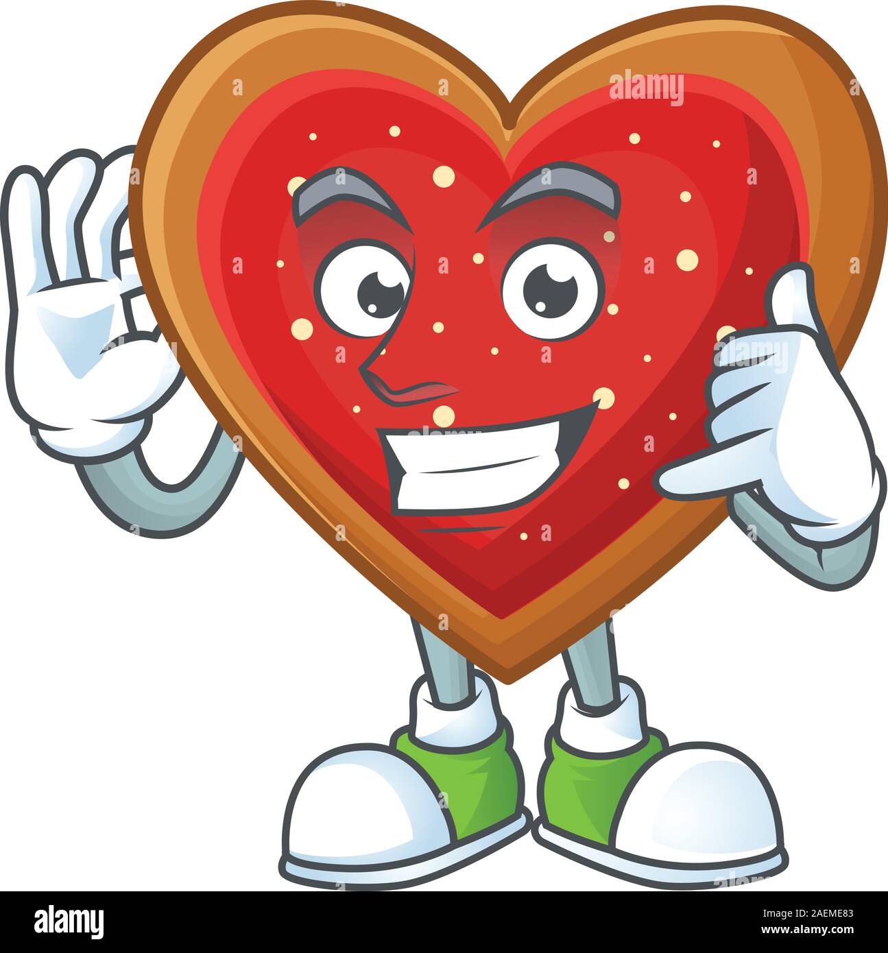Call me cute love cookies mascot cartoon style Stock Vector Image & Art ...