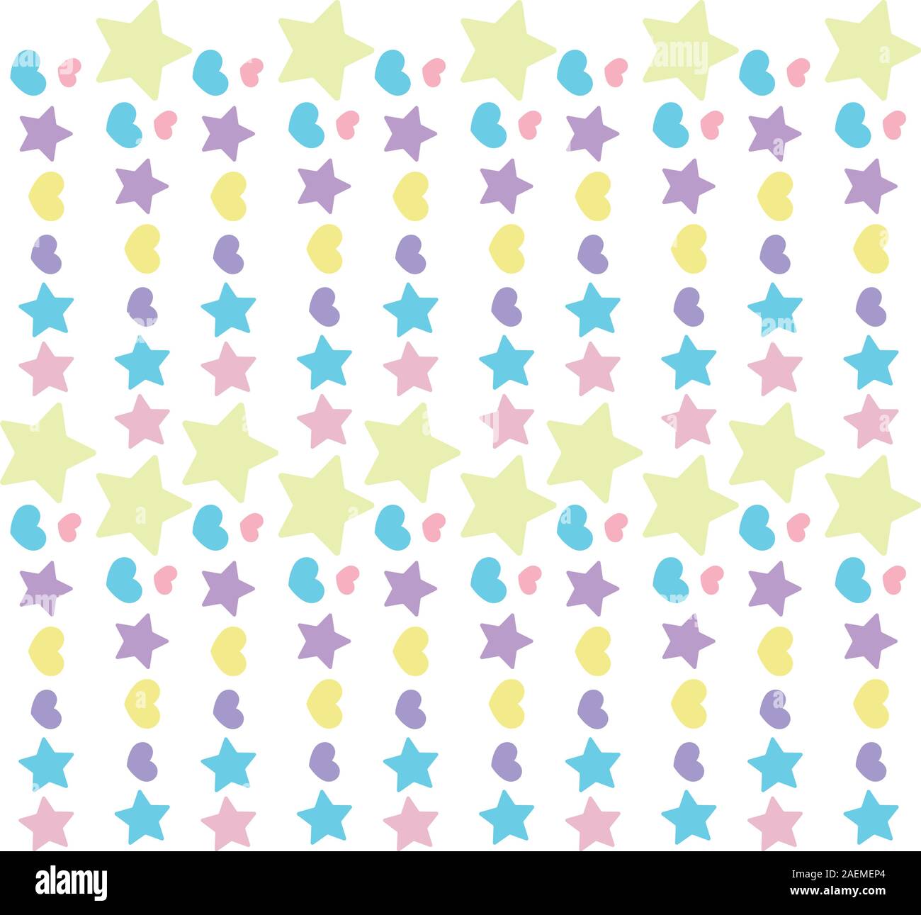 background colored stars hearts love romance pattern vector ...