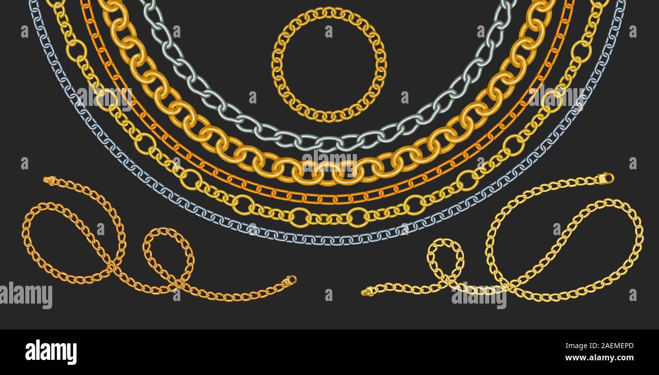 Golden chain set Stock Vector Image & Art - Alamy