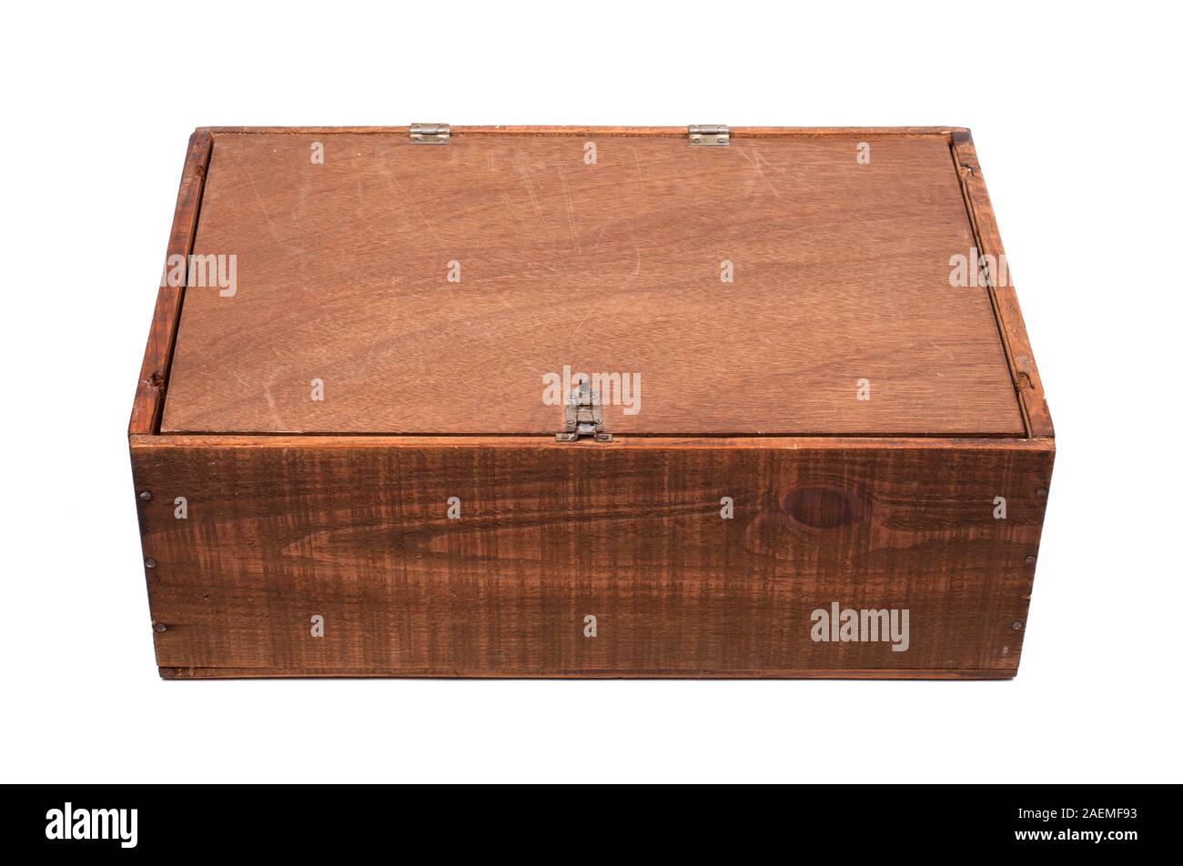 Wooden box for small items isolated on white background Stock Photo - Alamy