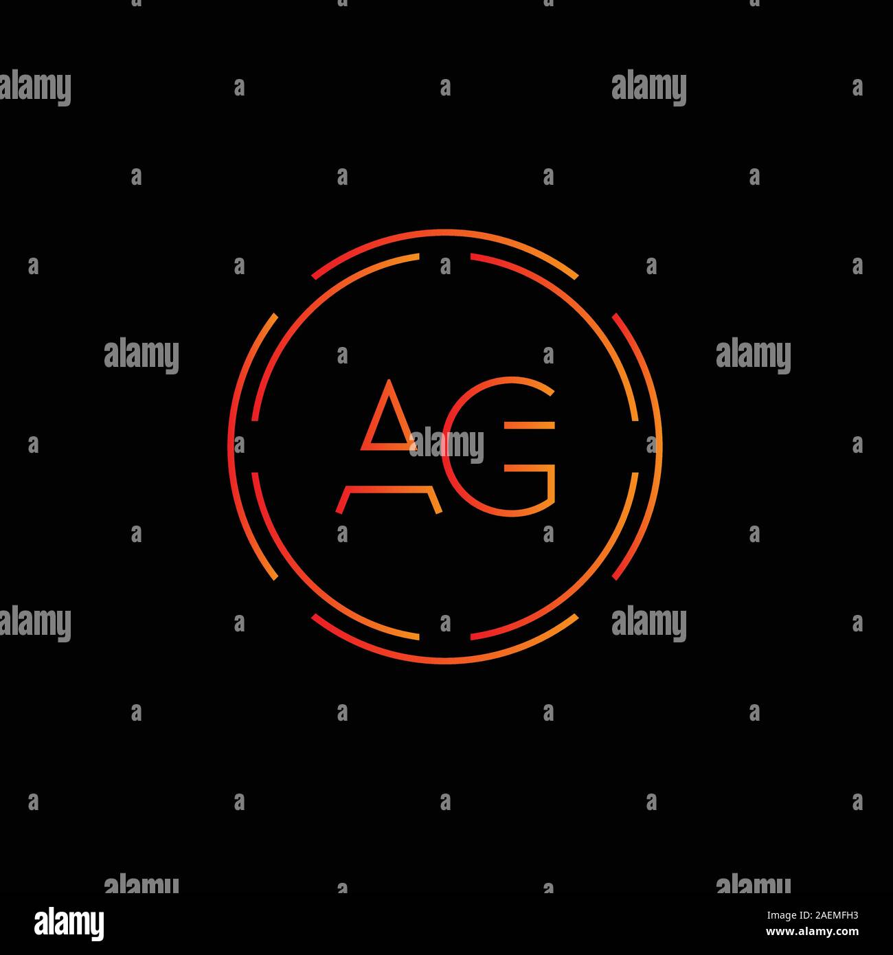Initial AG Letter Logo With Creative Modern Business Typography Vector ...