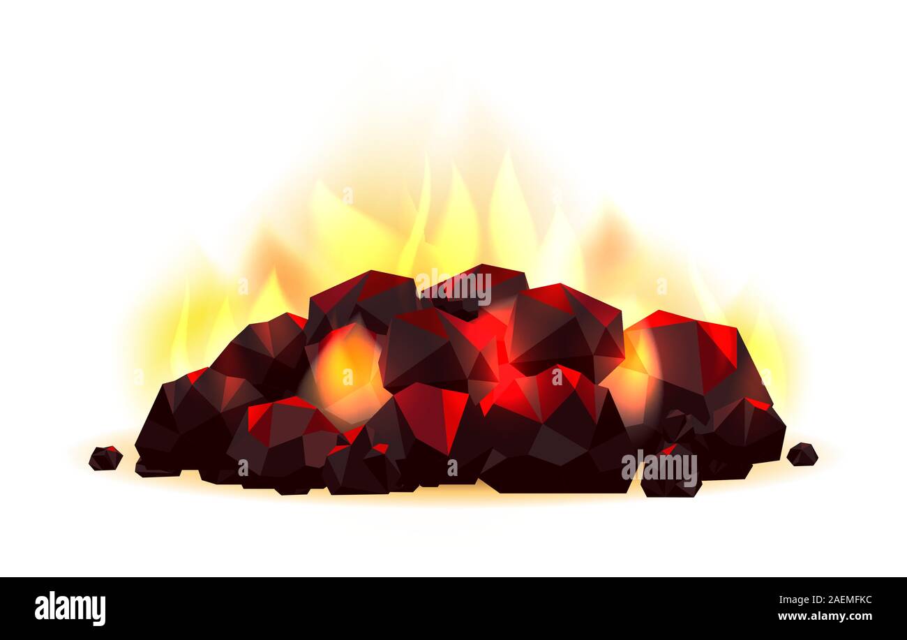 Glowing coal pile Stock Vector Image & Art - Alamy
