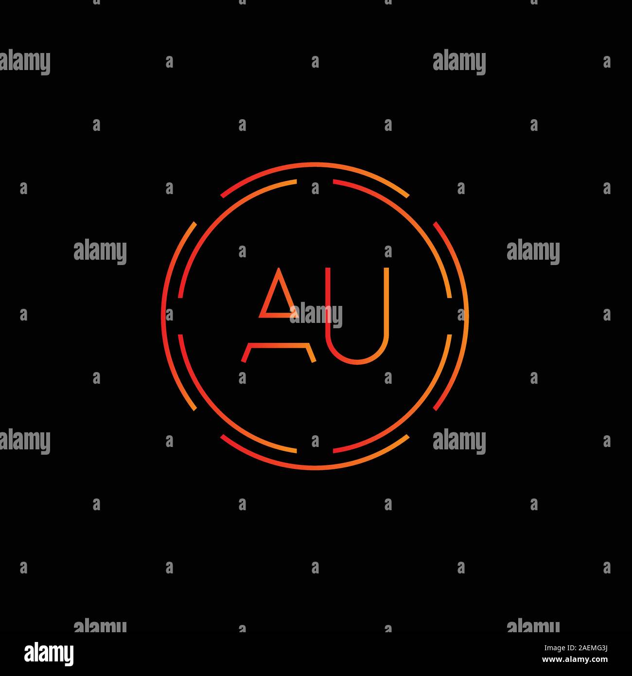 Initial AU Letter Logo With Creative Modern Business Typography Vector ...