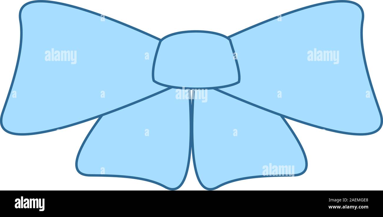 Party Bow Icon. Thin Line With Blue Fill Design. Vector Illustration ...