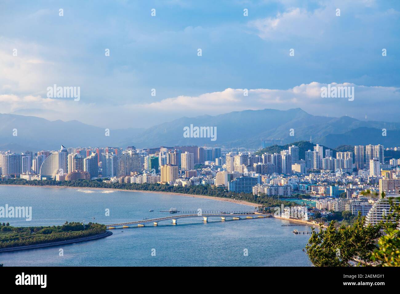 Aerial landscape sunset ocean mountain hi-res stock photography and ...