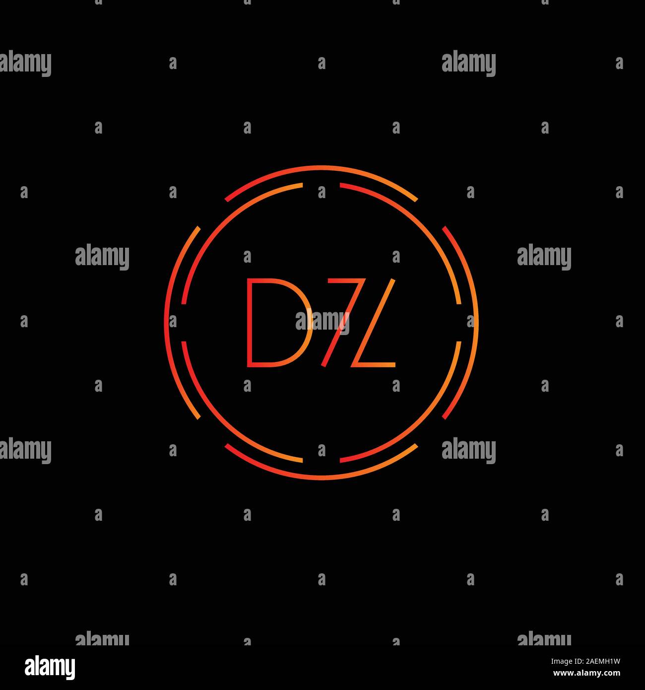 Initial DZ Letter Logo With Creative Modern Business Typography Vector ...