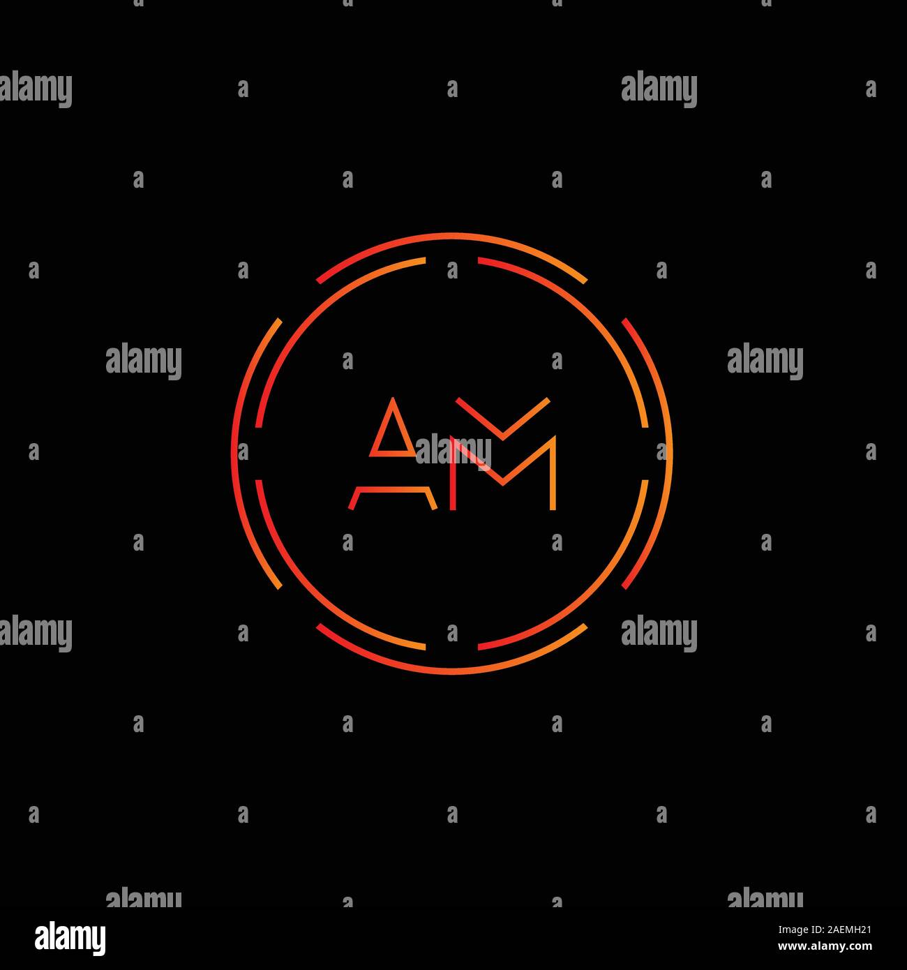 Initial AM Letter Logo With Creative Modern Business Typography Vector ...