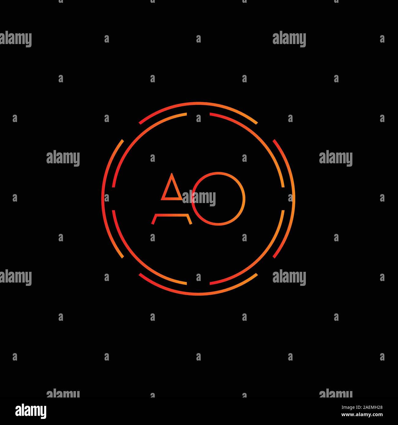 Initial AO Letter Logo With Creative Modern Business Typography Vector ...