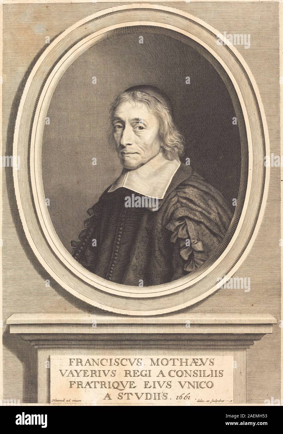 Engraving 'Francois de la Mothe Le Vayer' by Robert Nanteuil, 1661 ...