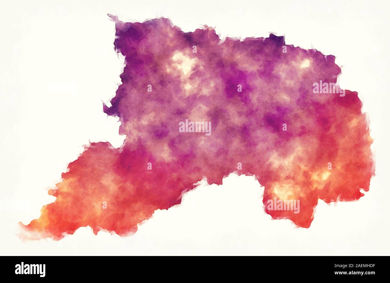 Itasy region watercolor map of Madagascar Stock Photo - Alamy