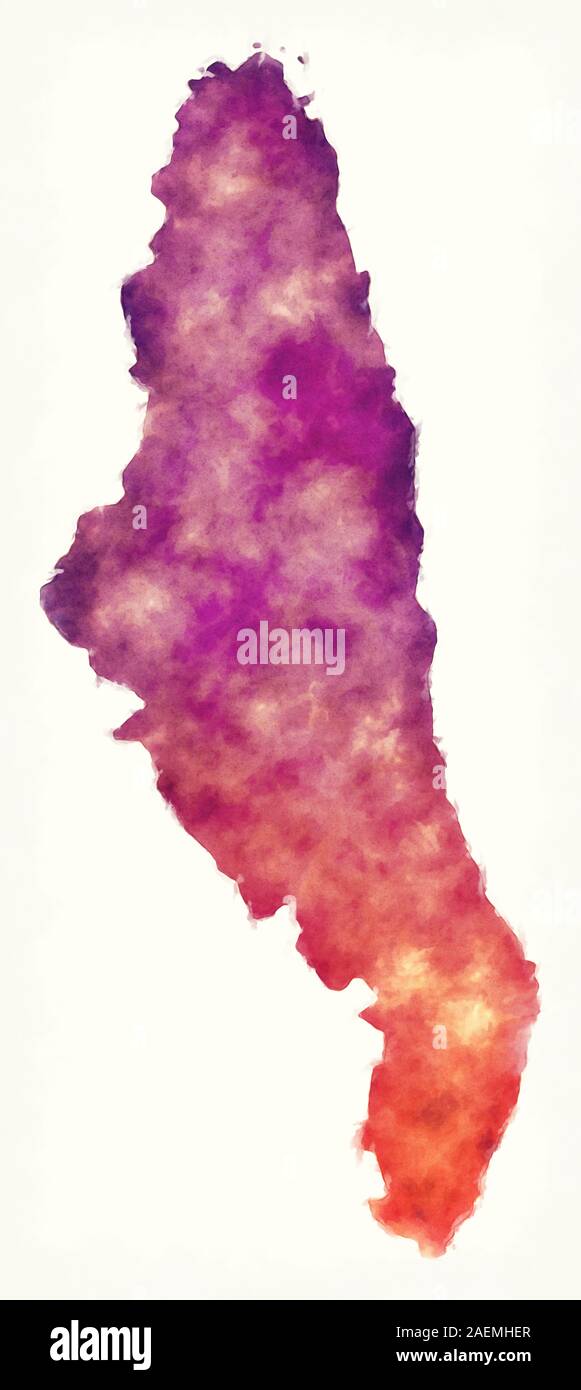 Sava region watercolor map of Madagascar Stock Photo - Alamy