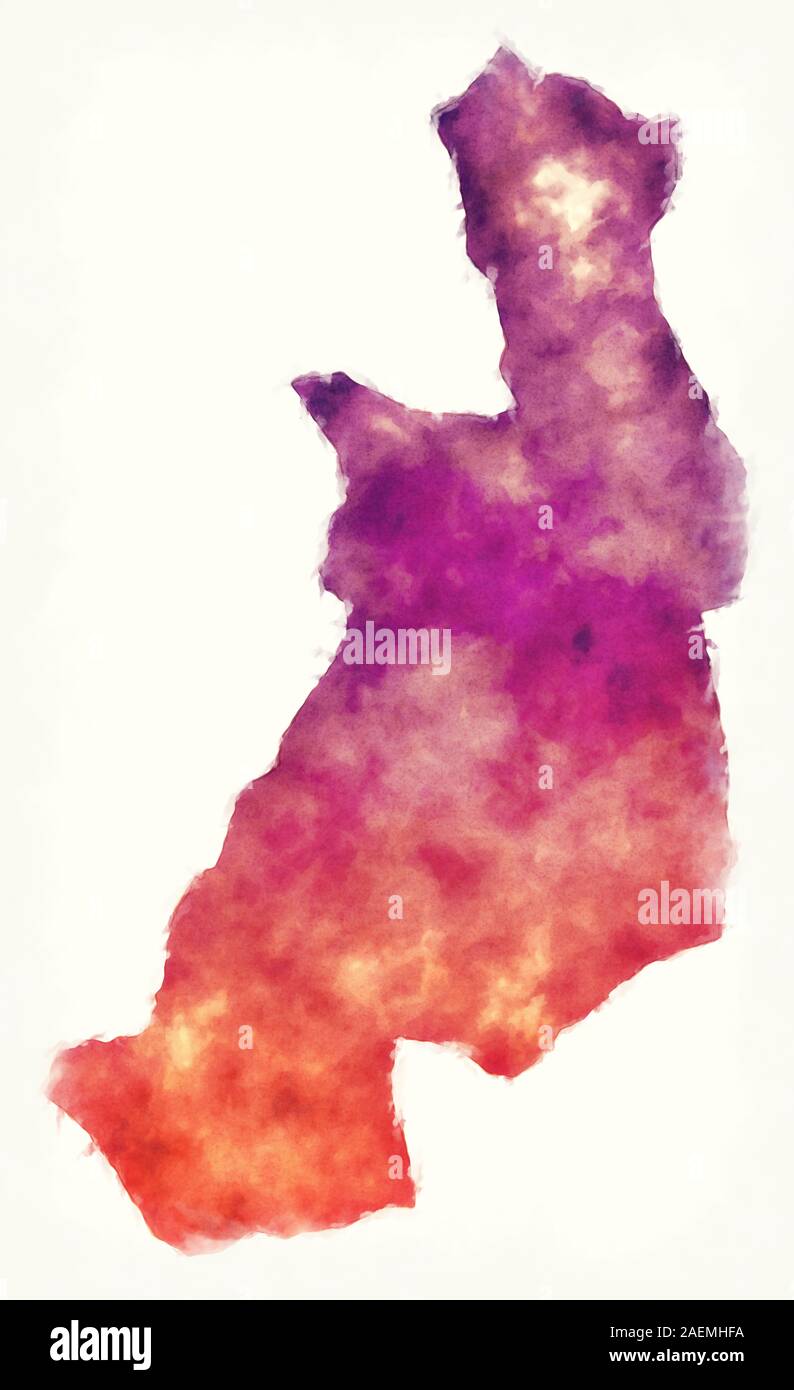 Menabe region watercolor map of Madagascar Stock Photo - Alamy