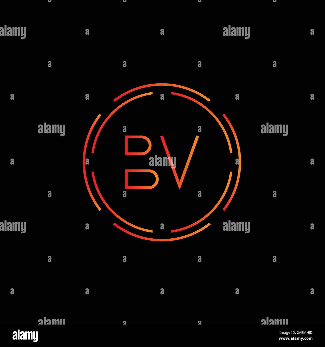 Initial BV Letter Logo With Creative Modern Business Typography Vector ...