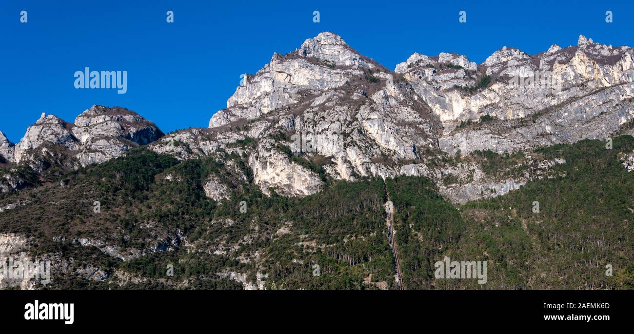 Anfo, Italy. View of the mountains on Lake Idro from the tourist ...
