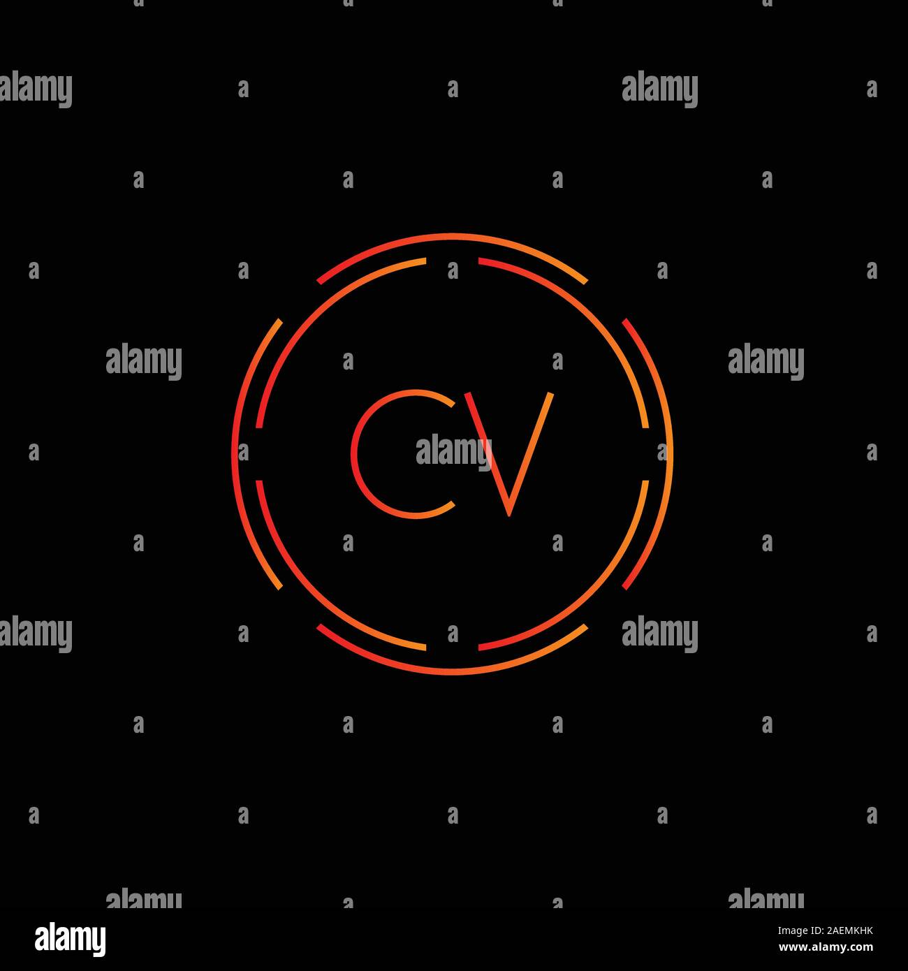 Initial CV Letter Logo With Creative Modern Business Typography Vector ...