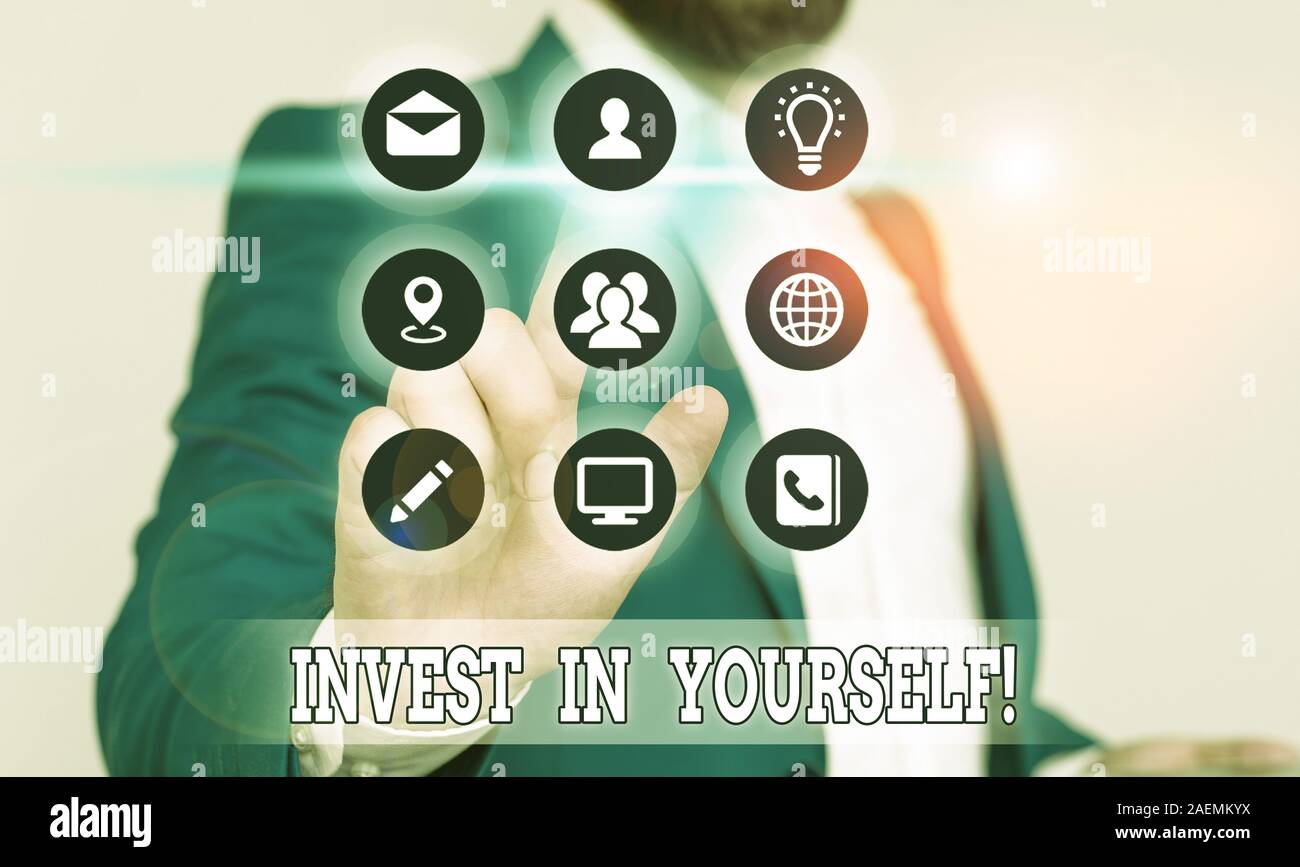 Conceptual hand writing showing Invest In Yourself. Concept meaning ...