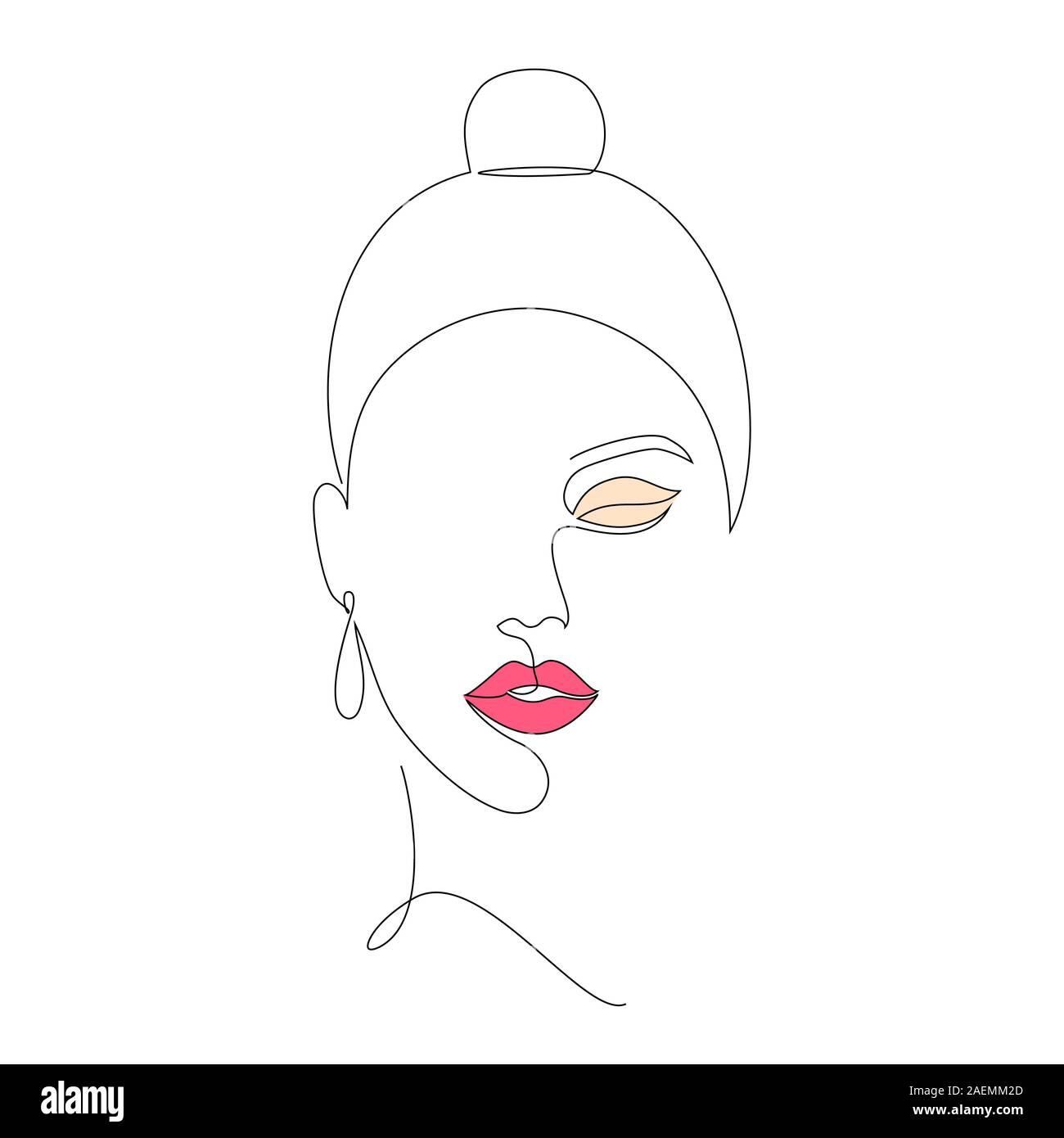 minimal woman face Stock Vector Image & Art - Alamy