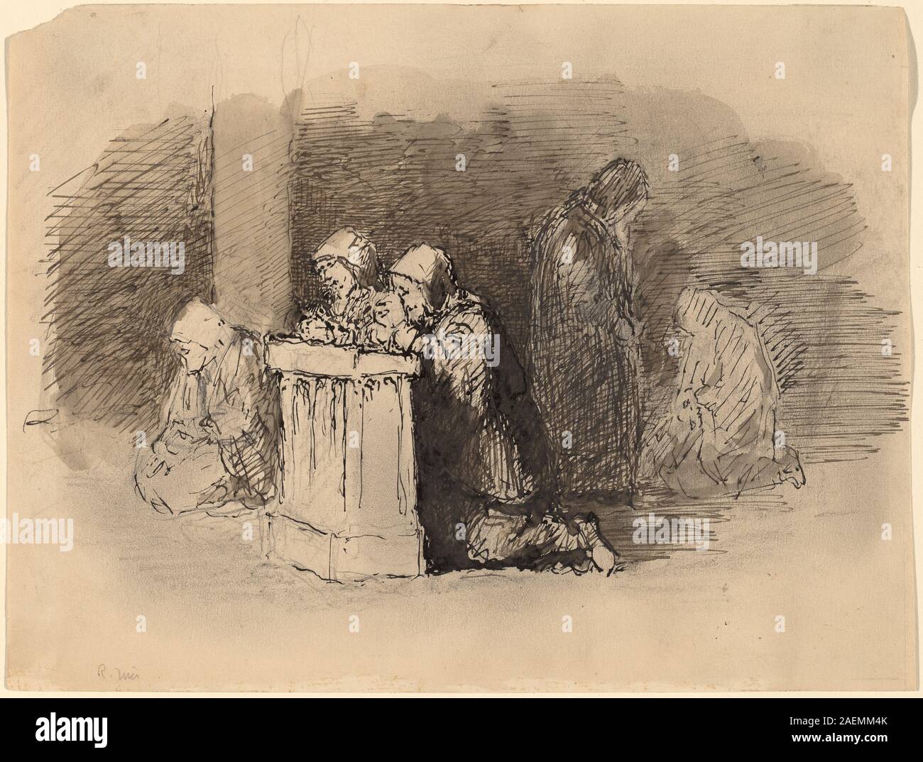Praying Figures in a Church, Florence, circa 1824-1827 by Robert Walter ...