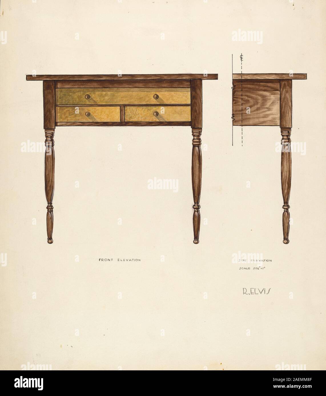 Roberta Elvis, Bishop Hill - Table, 1936, Bishop Hill: Table; 1936 date ...