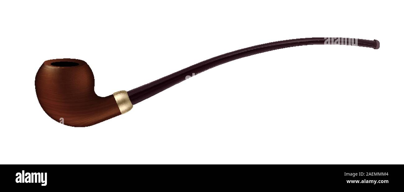 Tobacco Pipe Classical Smoke Tool Side View Vector Stock Vector Image ...