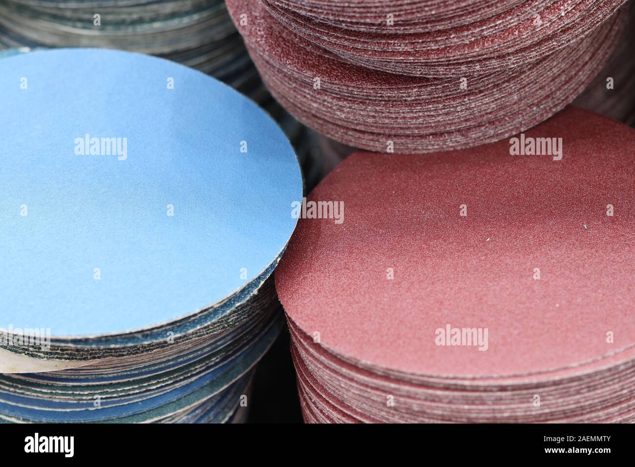 the Stack of sand paper disk ; for manufacturing process Stock Photo ...