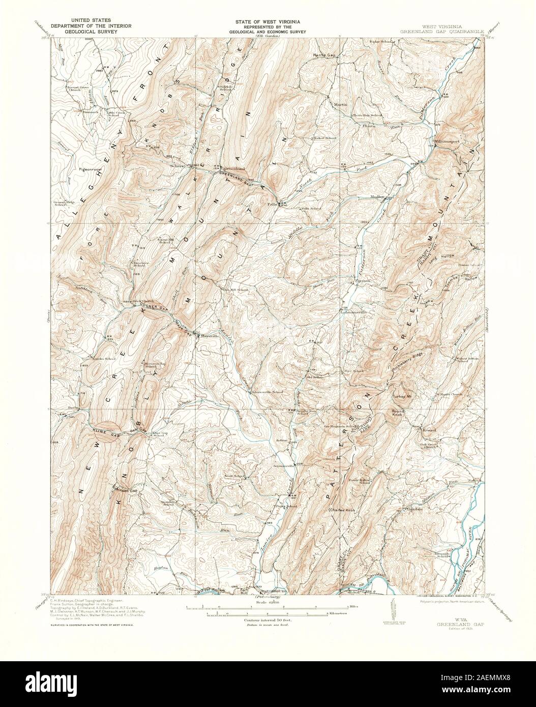 WV Greenland Gap 253558 1921 62500 Stock Photo - Alamy