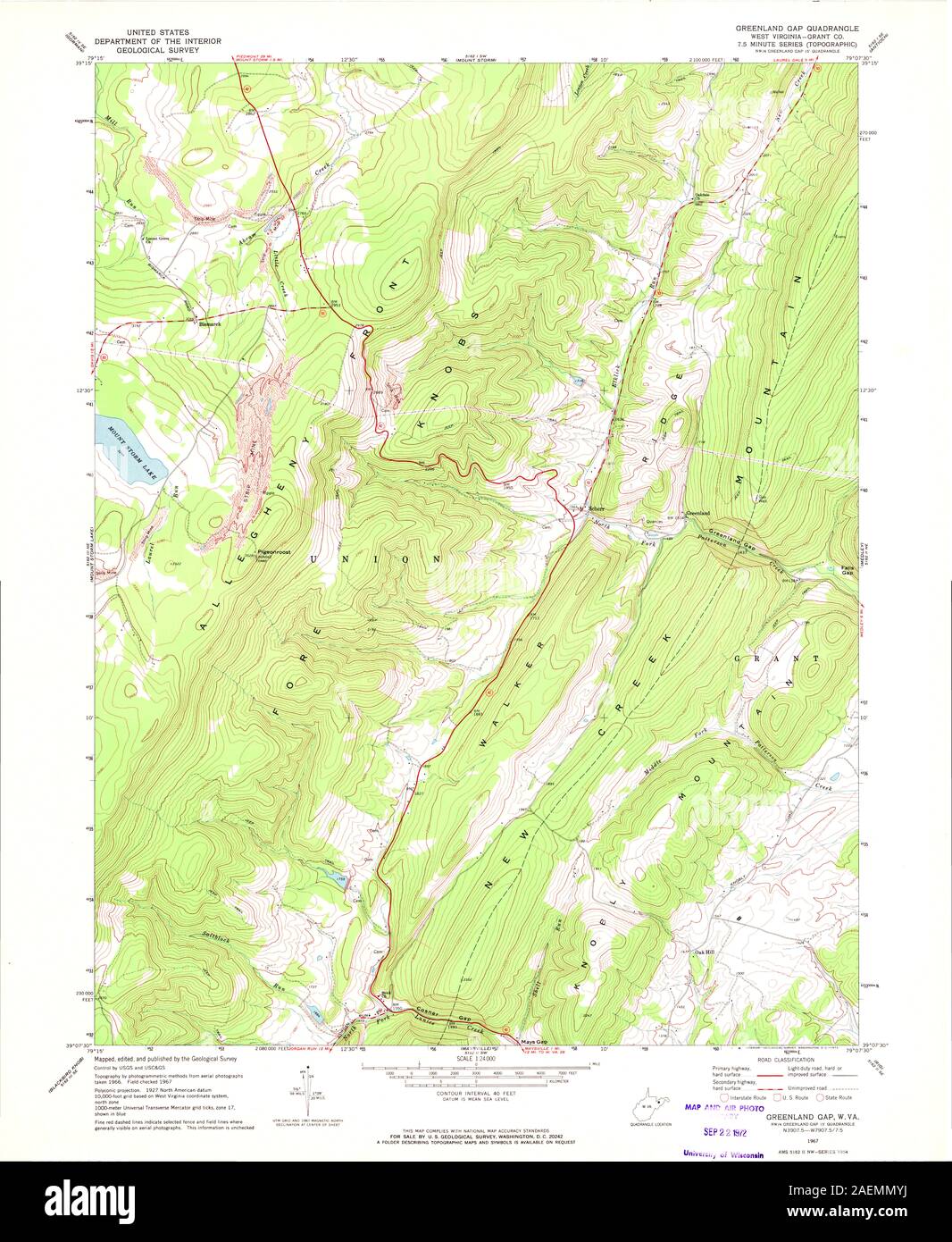 WV Greenland Gap 700799 1967 24000 Stock Photo - Alamy