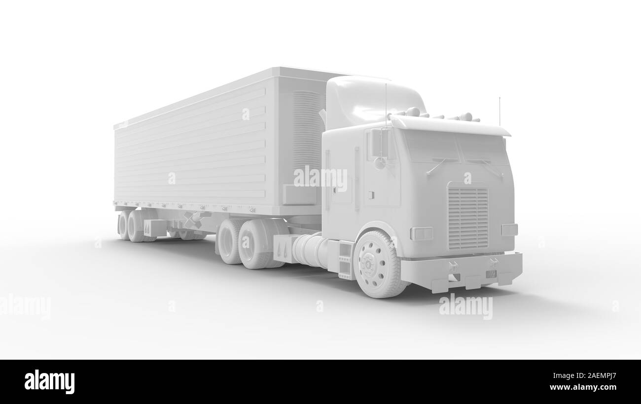 3d rendering of a cargo transport truck isolated in a studio background ...