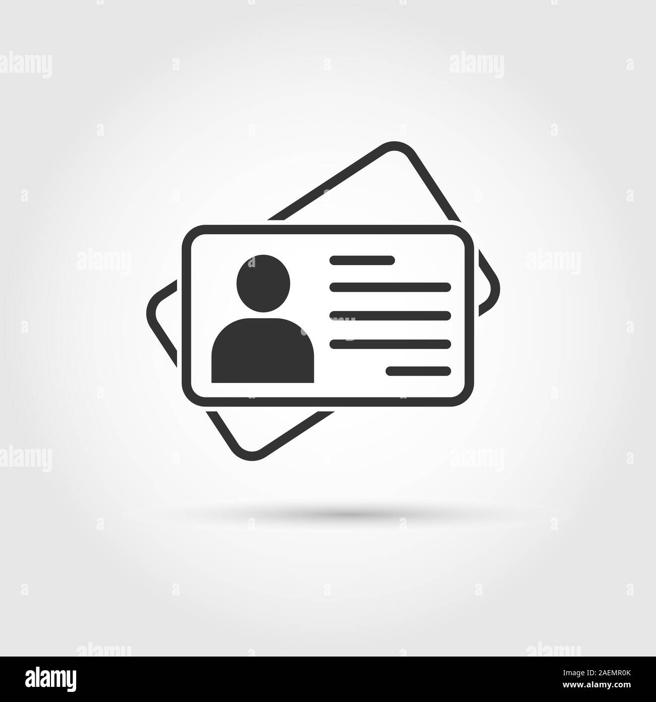 Driver's license, badge or identification card. Flat simple isolated ...