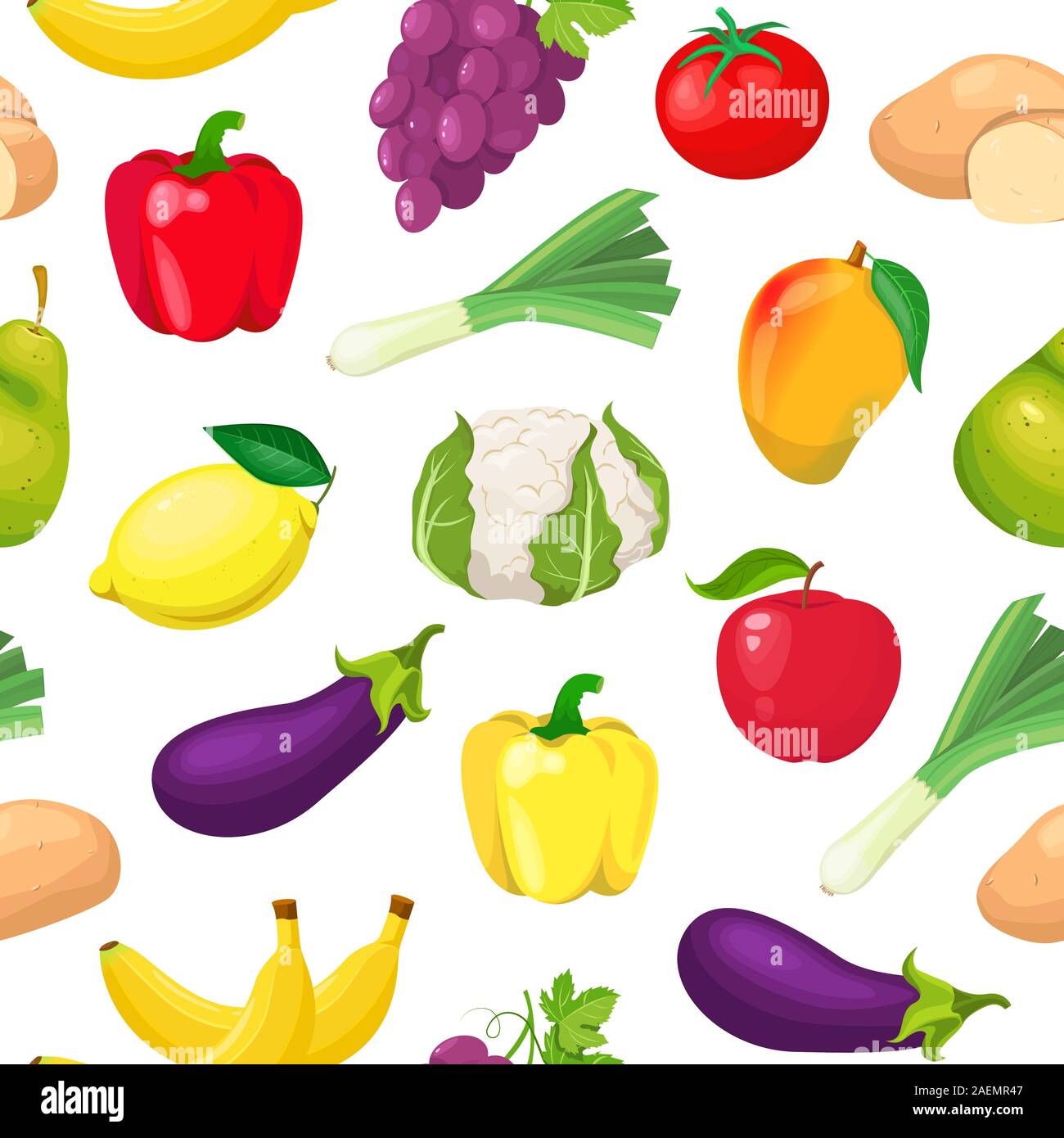 pattern with fruits and vegetables Stock Vector Image & Art - Alamy