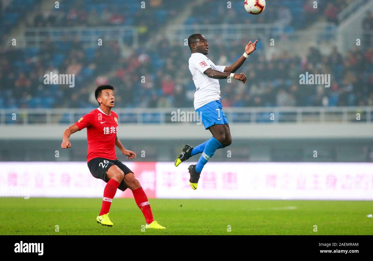 Ghanaian football player Frank Opoku Acheampong of Tianjin TEDA F.C ...