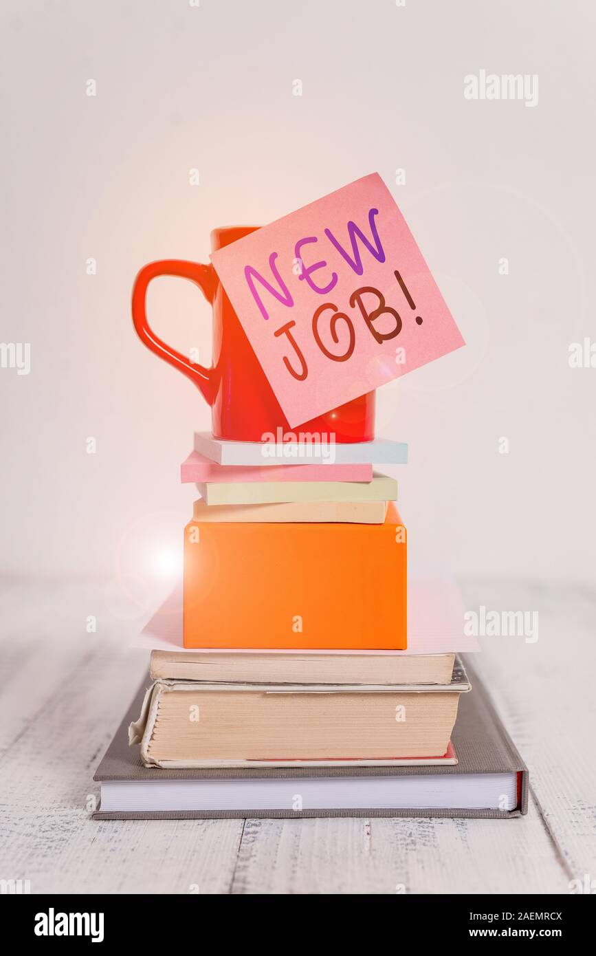 Conceptual hand writing showing New Job. Concept meaning recently ...