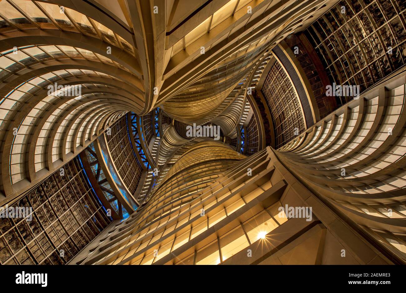 An inside view of Leeza SOHO, a skyscraper designed by late Late Zaha ...