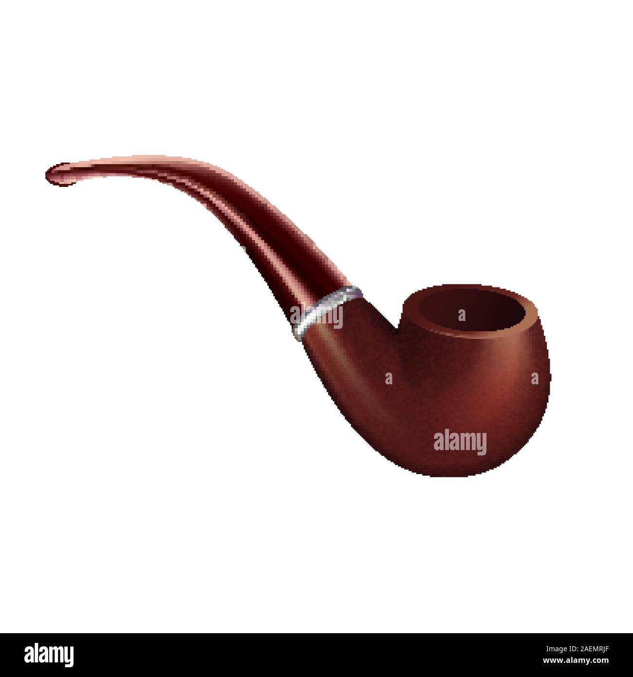 Tobacco Pipe Vintage Wooden Smoke Equipment Vector Stock Vector Image ...