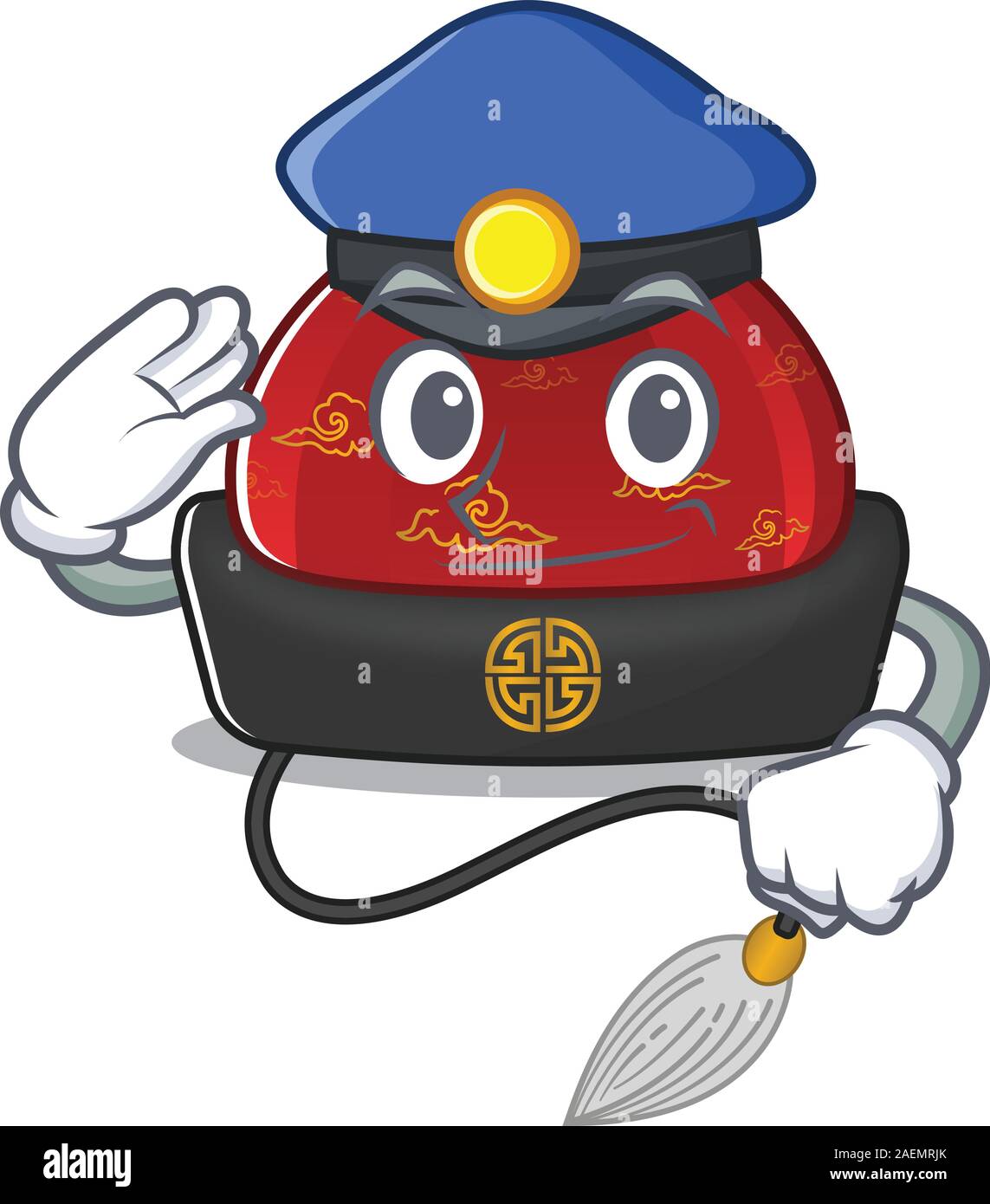 Traditional chinese hat Cartoon character dressed as a Police officer ...
