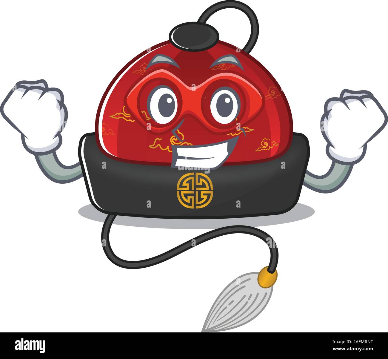 A cartoon of traditional chinese hat wearing costume of Super hero ...