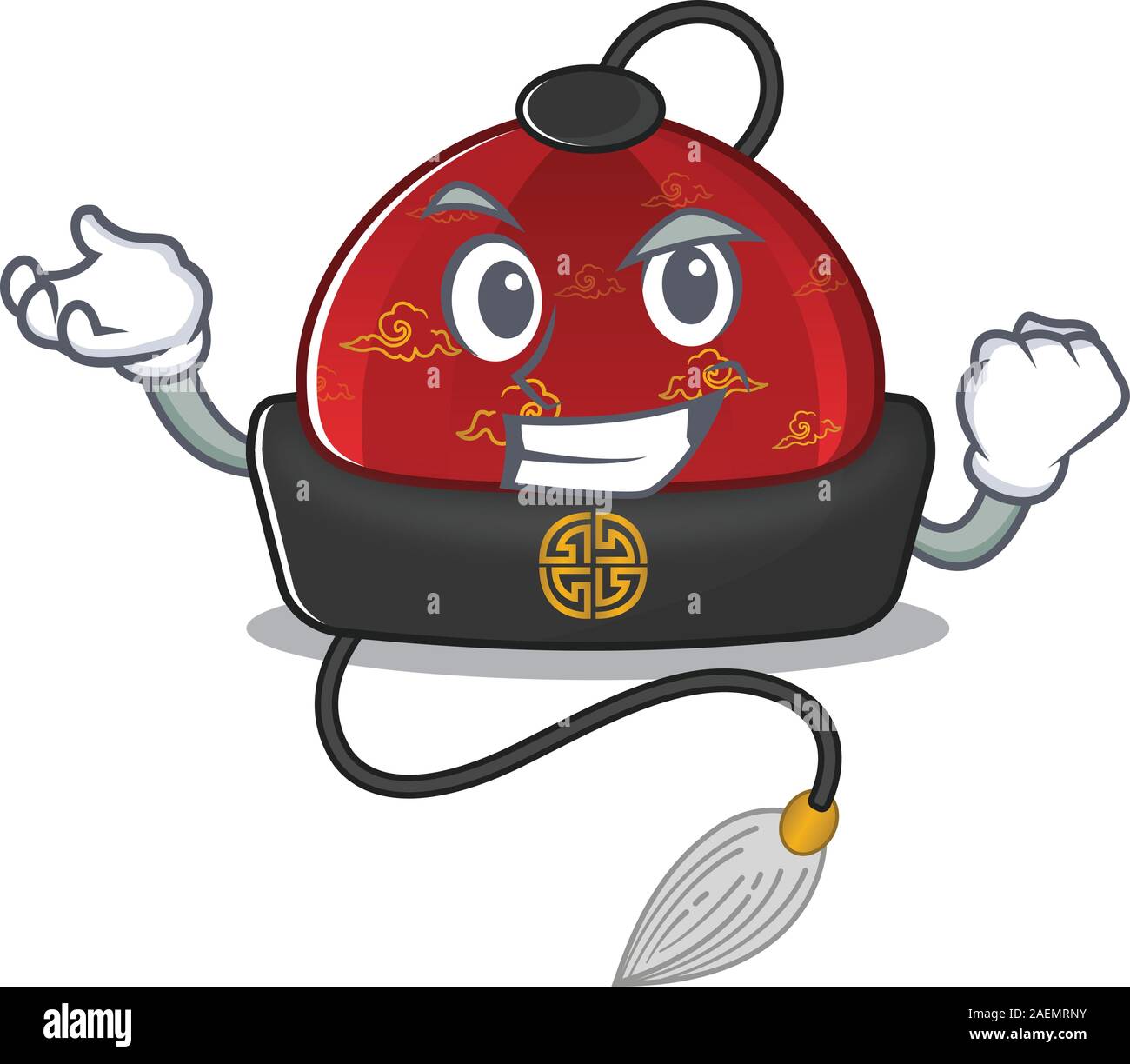 Happy confident Successful traditional chinese hat cartoon character ...